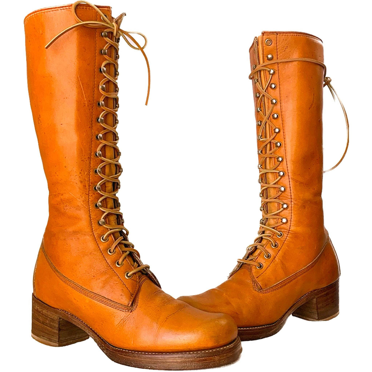FRYE Vintage Campus Black Label Lace Up Knee High Boots – Botablu