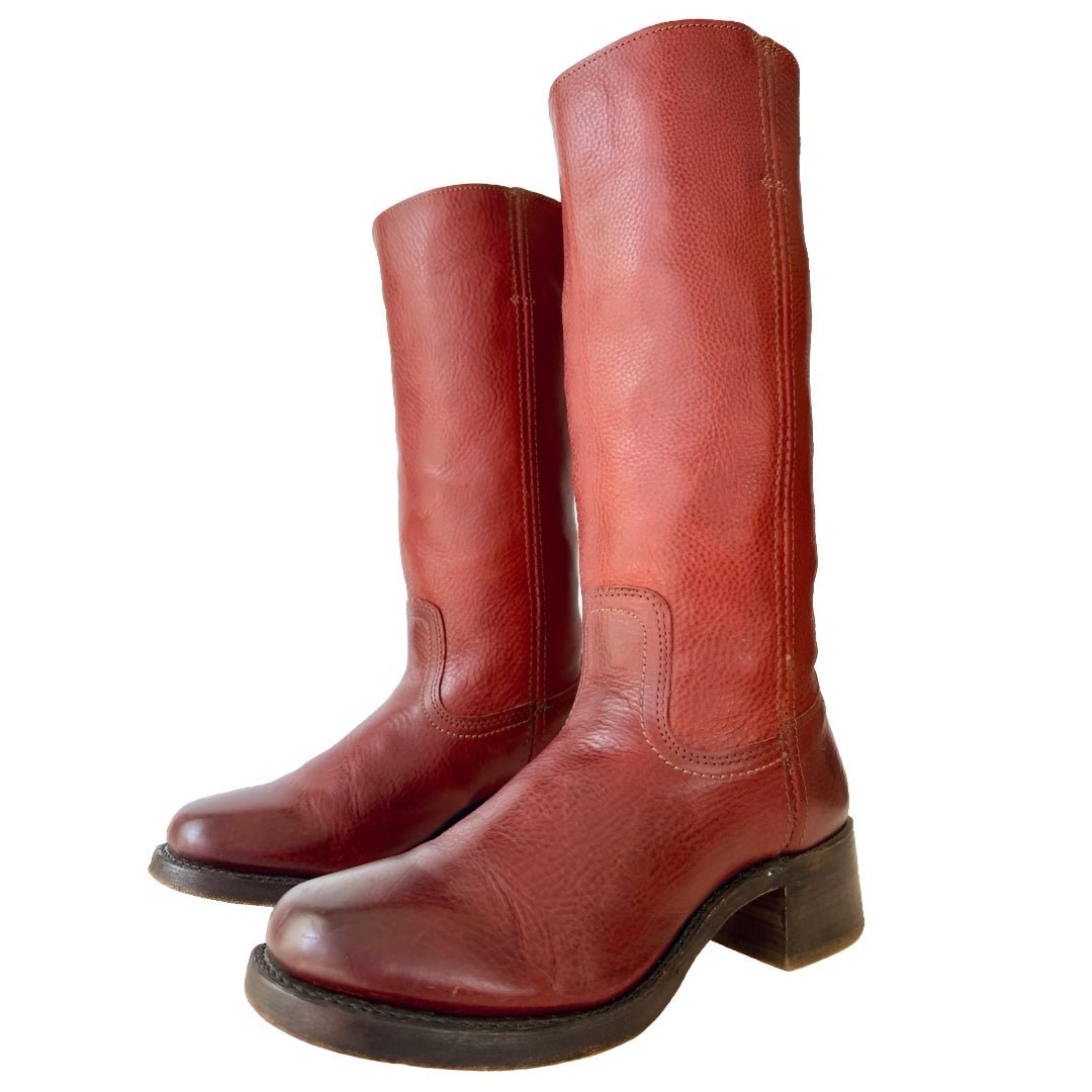 FRYE Vintage Campus 14L Brick Red Oxblood Motorcycle Western Boots ...